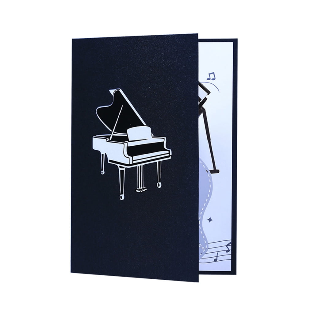 SEEXDDT Delicate 3D Piano Greeting Card Artistic 3D Piano Paper Card ...