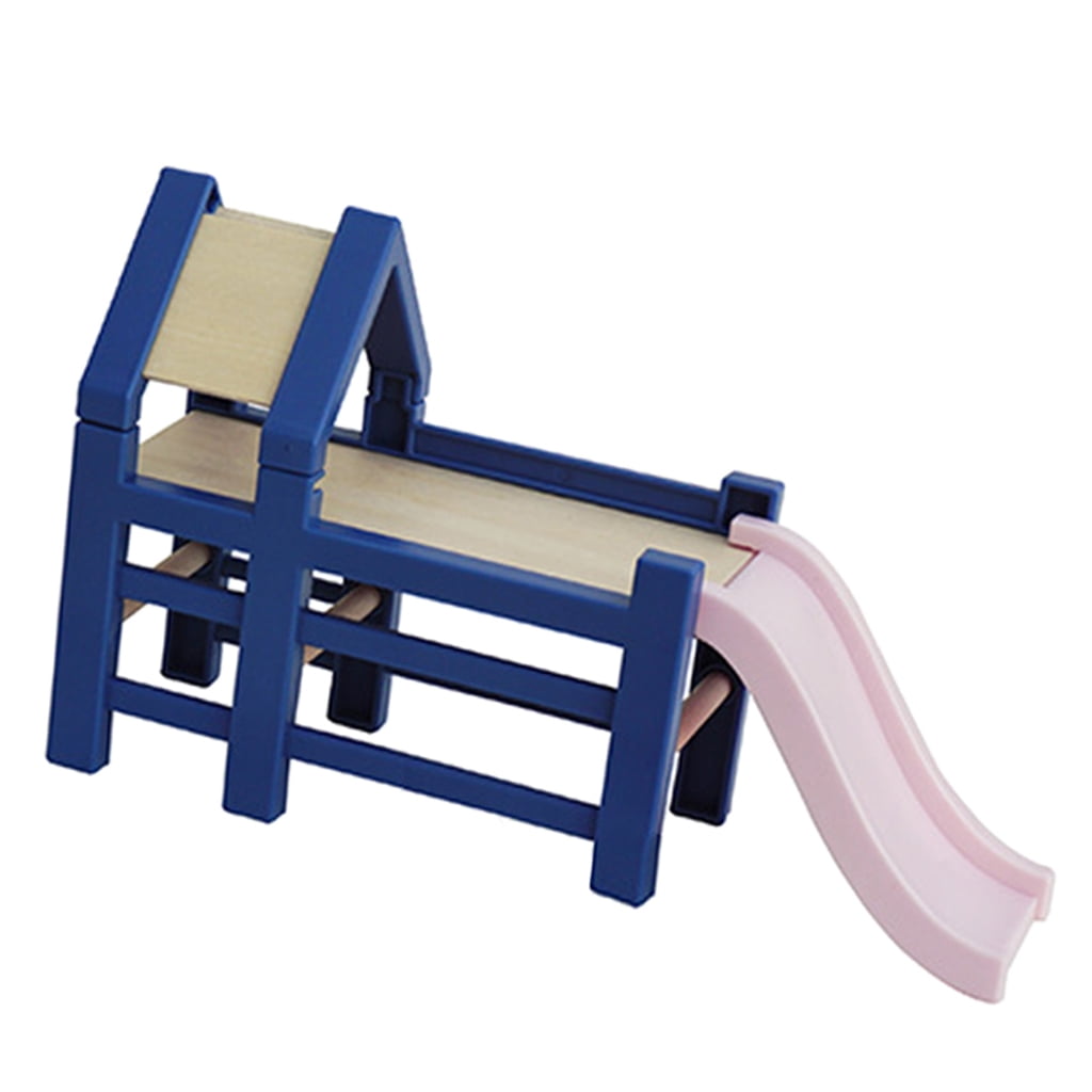 SEEXDDT Dollhouses Miniature Slide Model Outdoor Garden Dollhouses ...