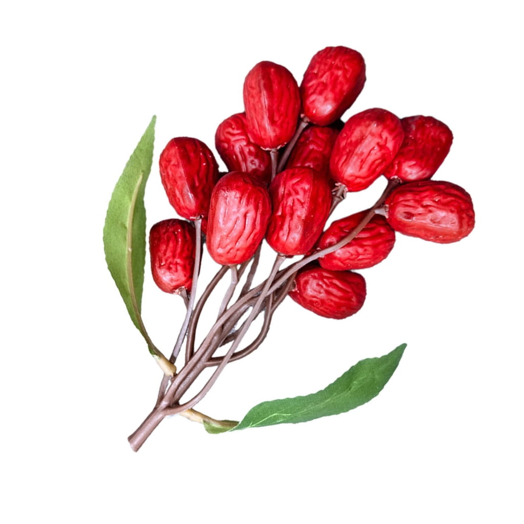 SEEXDDT Imitations Reddates Jujube Shaped Decorations Fake Dried Nut ...