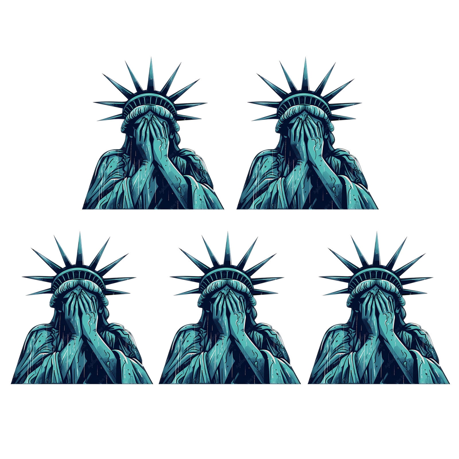 SEEYOUTOOL 5Pcs Weeping Statue of Liberty Sticker Statue Of Sticker ...