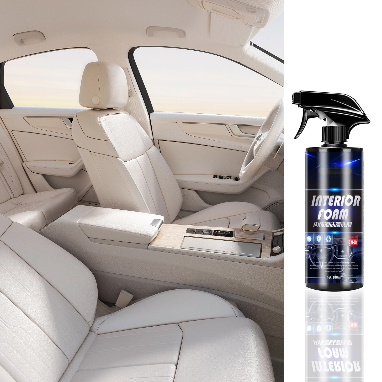 SEEYOUTOOL Car Cleaning Brush Car Interior Cleaning Agent Ceiling Foam Cleaning Liquid ...