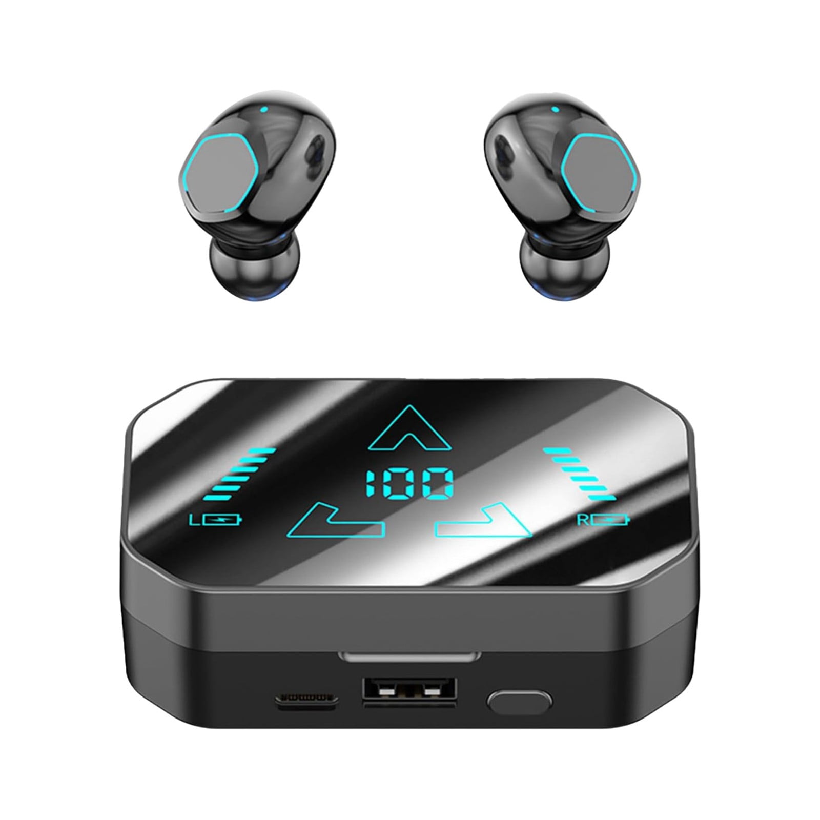 SEEYOUTOOL Wireless Earbuds Digital Display Charging Case Built In ...