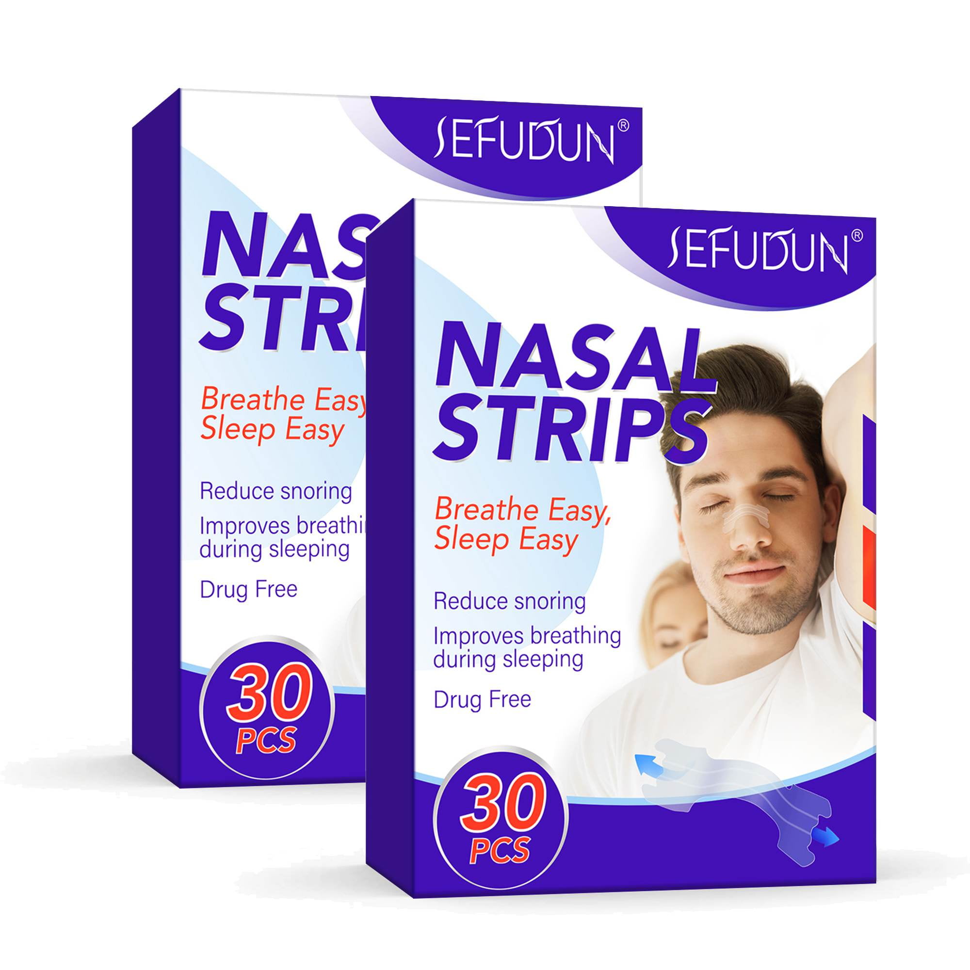 SEFUDUN Nasal Strips for Snoring 30 Pieces, Nose Tape for Sports and ...