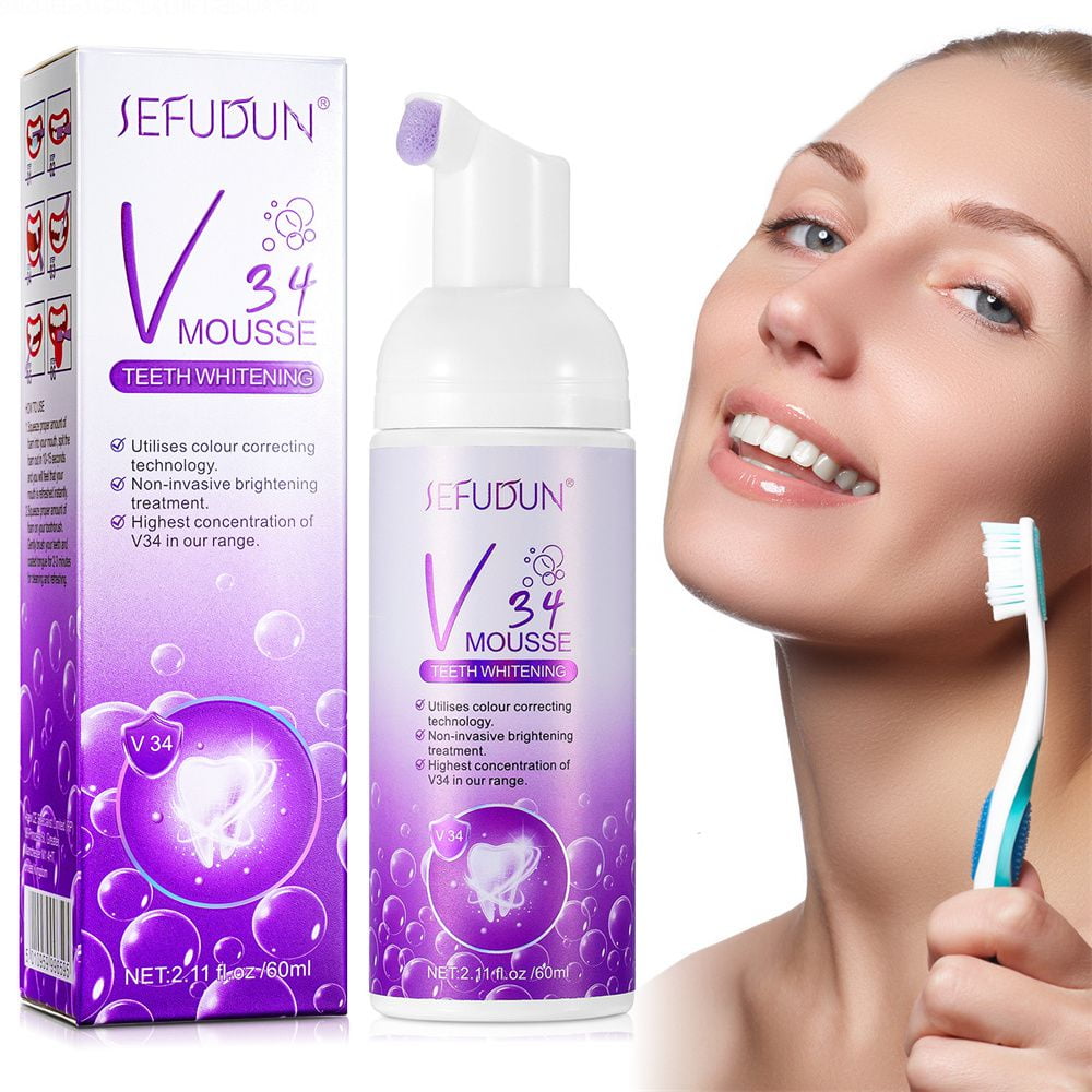 SEFUDUN V34 Teeth Whitening Paste, Dental Mousse for Stain Removal ...