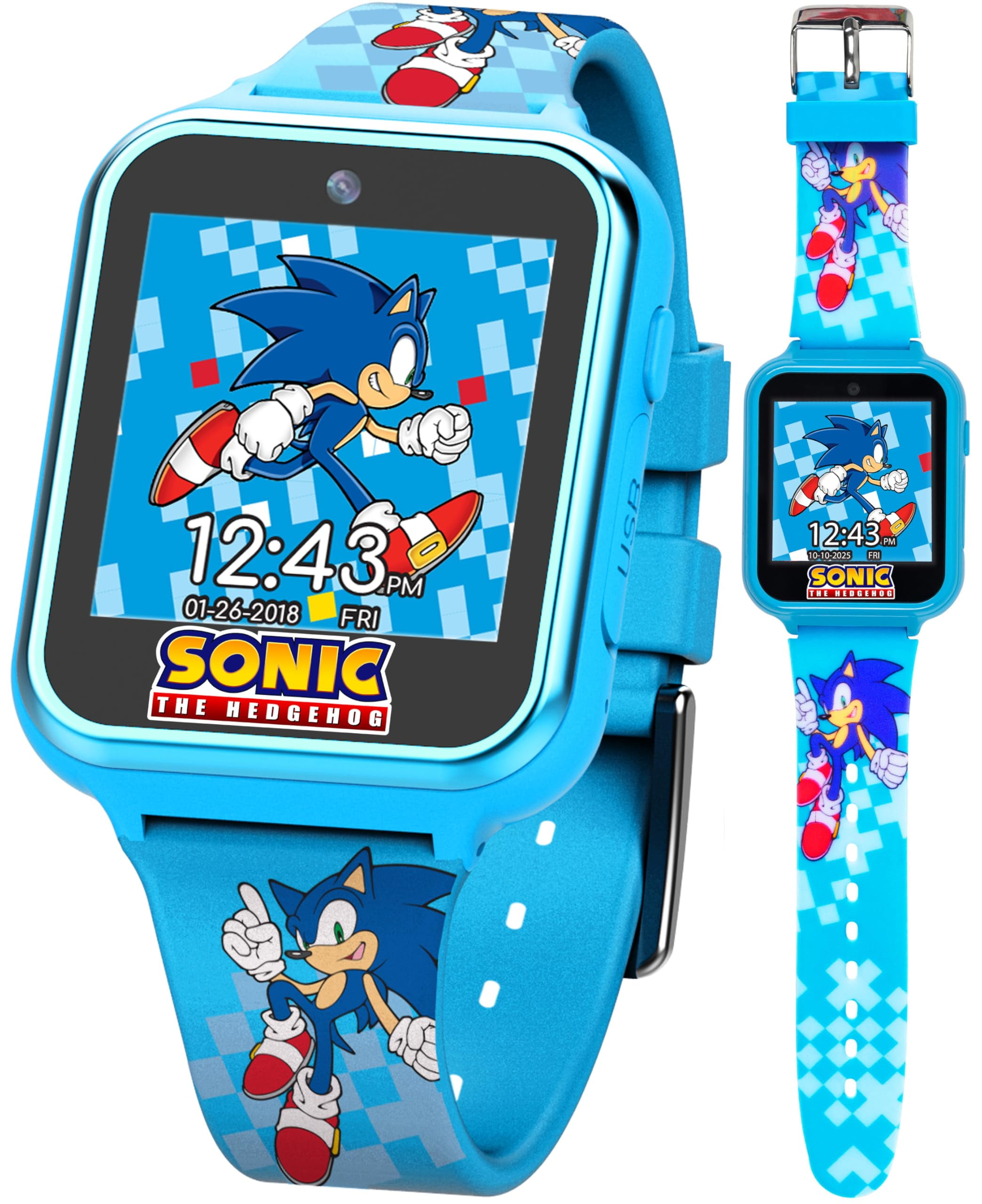SEGA Sonic the Hedgehog Educational Learning Touchscreen Smart Watch Toy for Boys, Girls ...