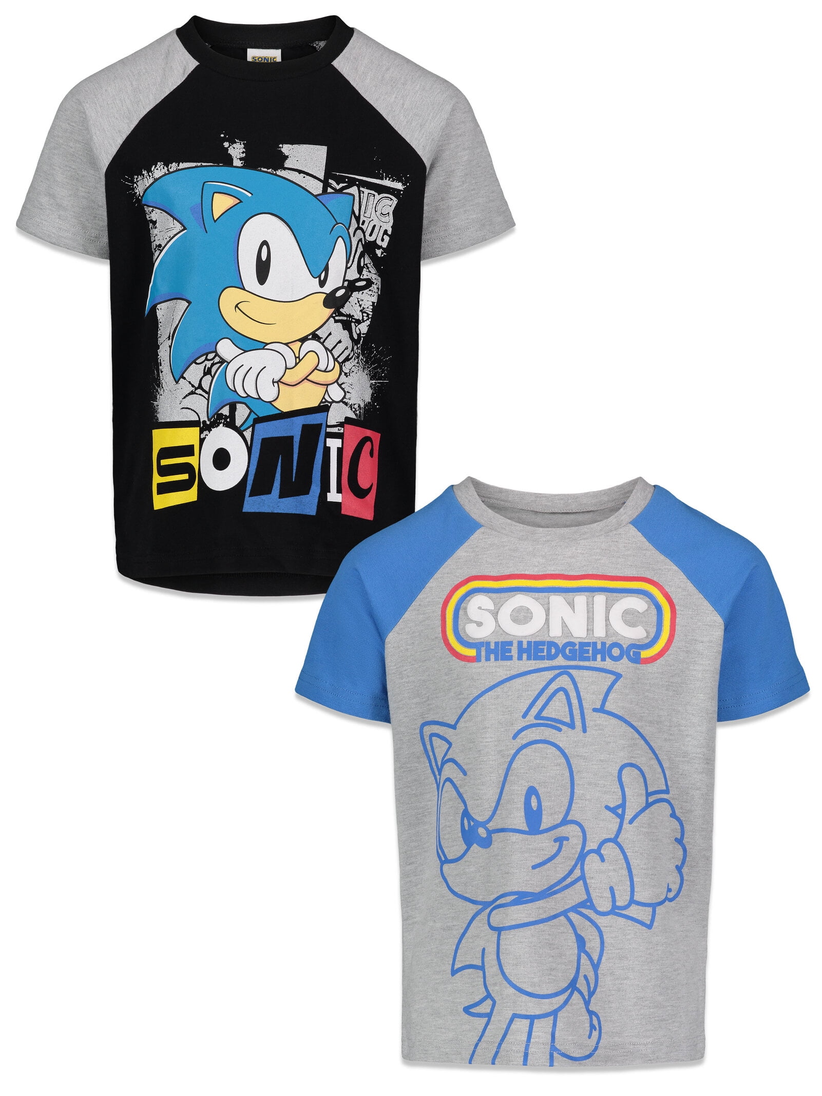 SEGA Sonic The Hedgehog 2 Pack Graphic T-Shirts for Kids - Walmart.com