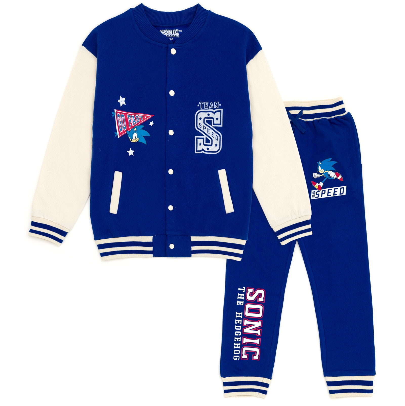 SEGA Sonic The Hedgehog Kids Sweatpants Outfit Set, Fleece Bomber ...