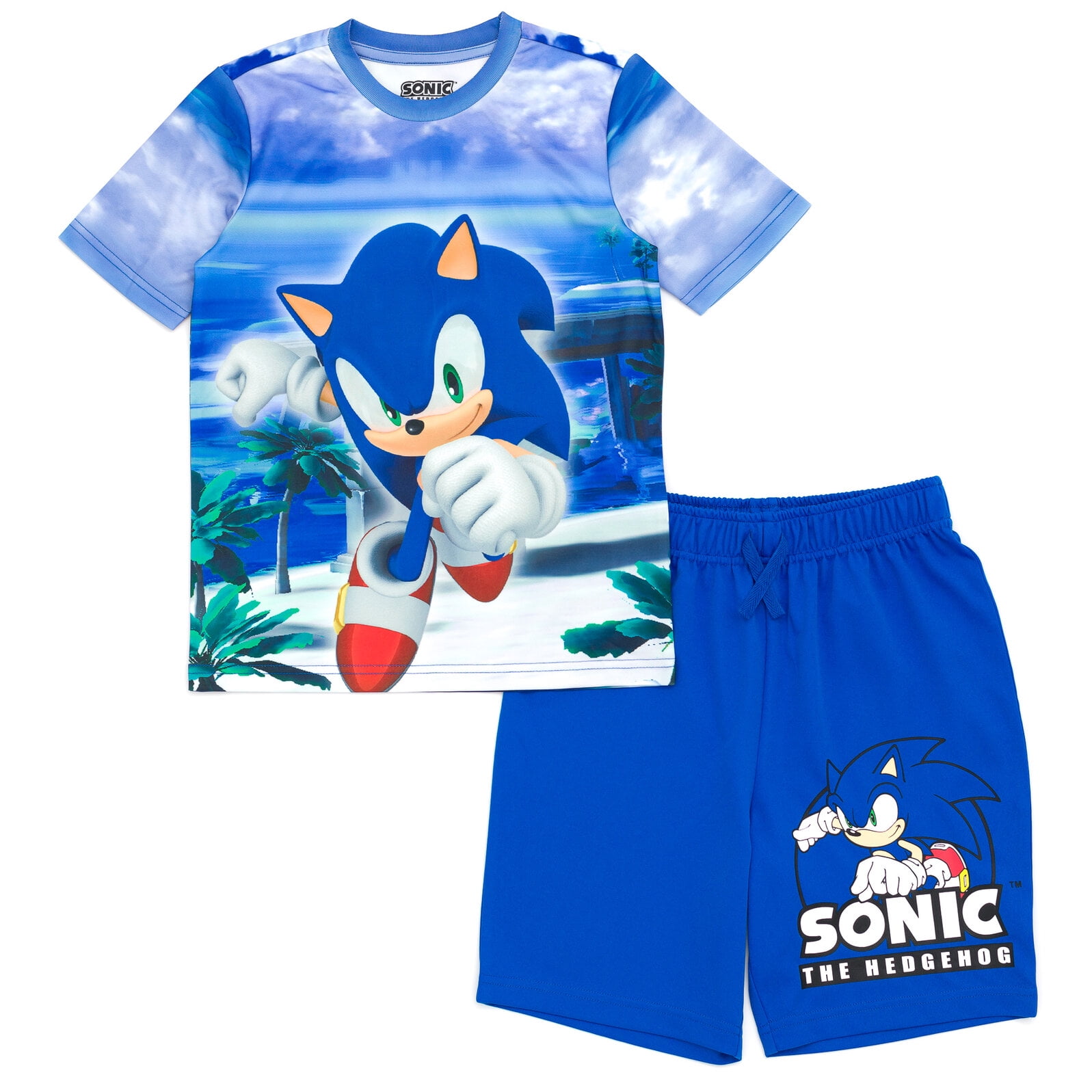 SEGA Sonic The Hedgehog Big Boys T-Shirt and Bike Shorts Outfit Set ...