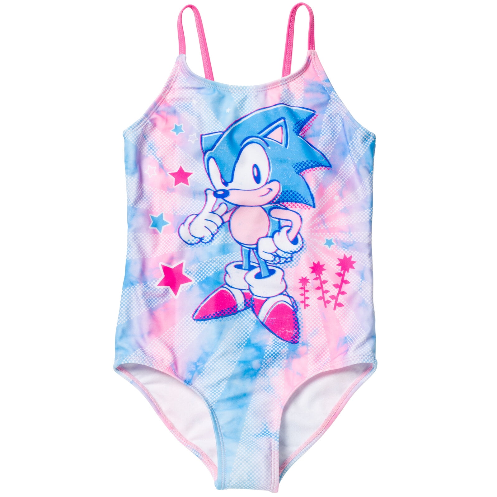 SEGA Sonic The Hedgehog Girls One Piece Swimsuit, Youth Swimwear for ...