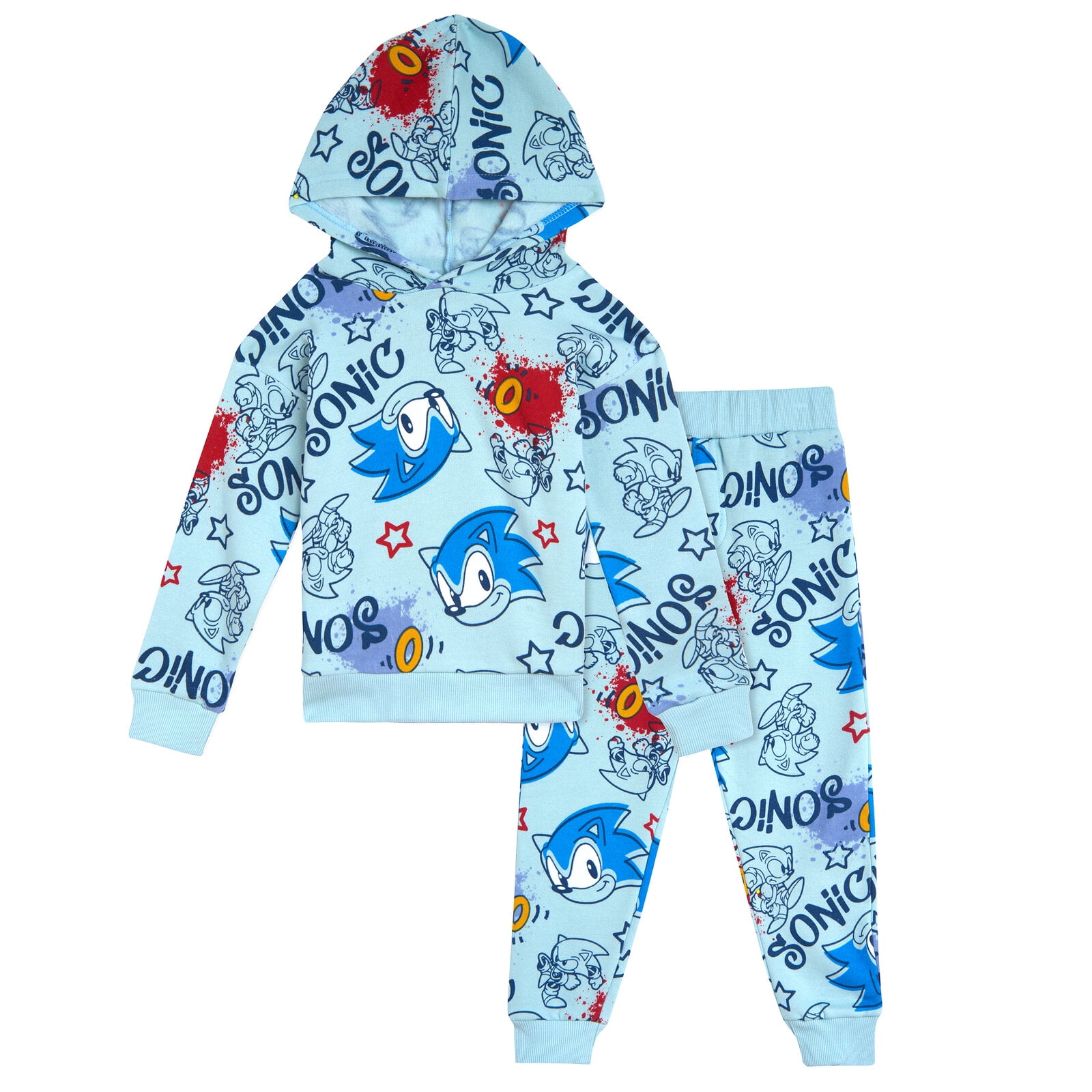 SEGA Sonic The Hedgehog Fleece Pullover Hoodie and Jogger Pants Outfit ...