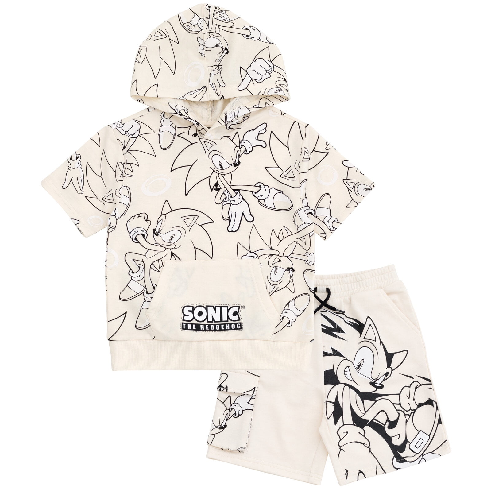 SEGA Sonic The Hedgehog French Terry Pullover Hoodie and Shorts Outfit ...