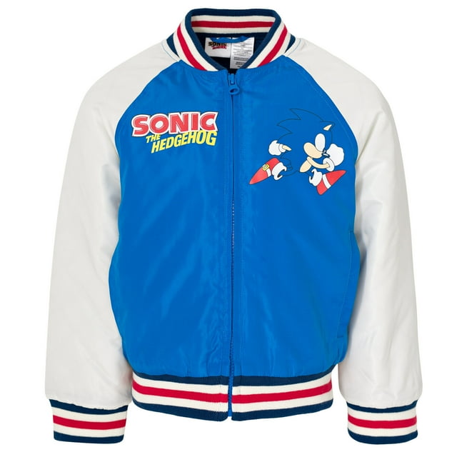 SEGA Sonic The Hedgehog French Terry Zip Up Varsity Bomber Jacket ...