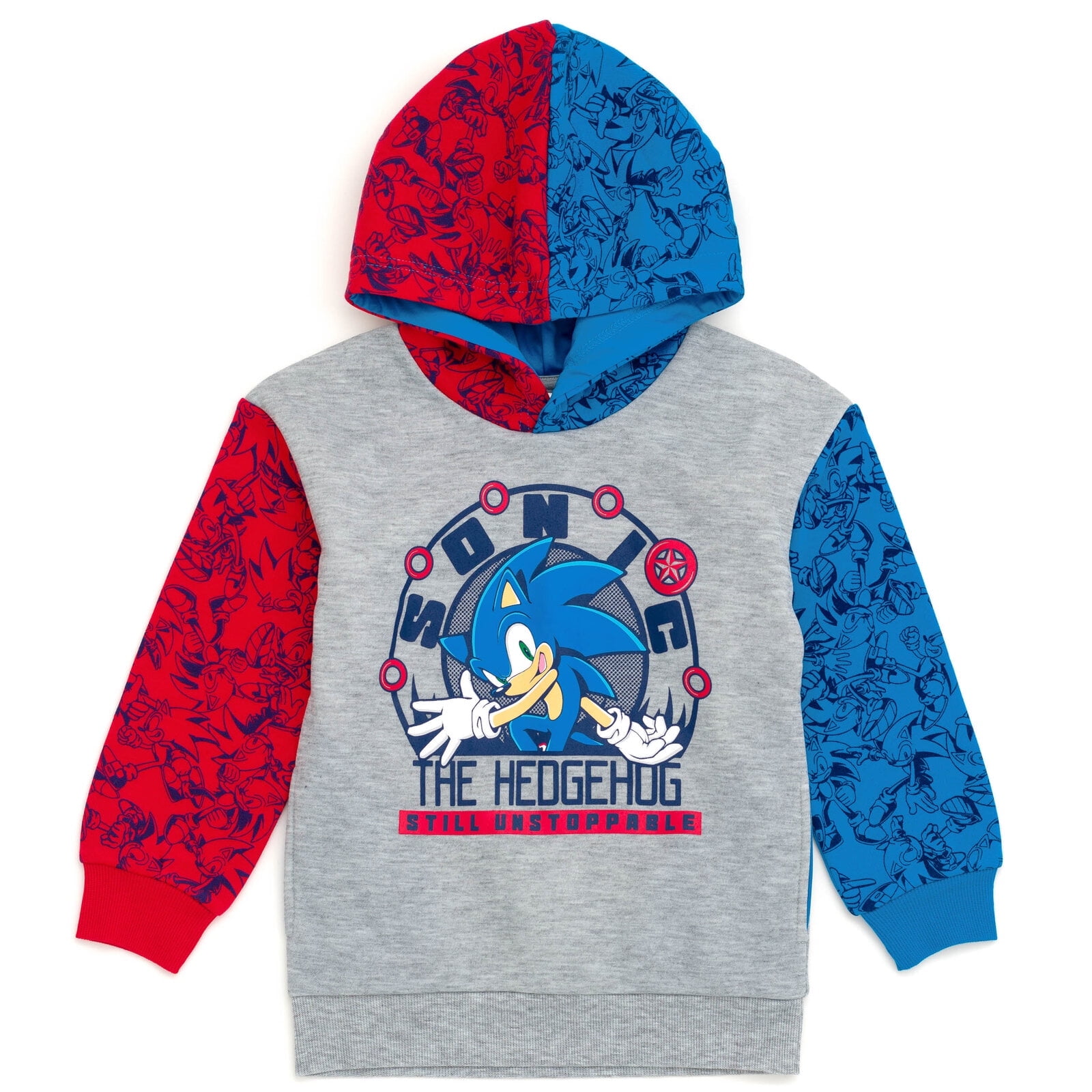 SEGA Sonic The Hedgehog Little Boys Fleece Pullover Hoodie Little Kid ...