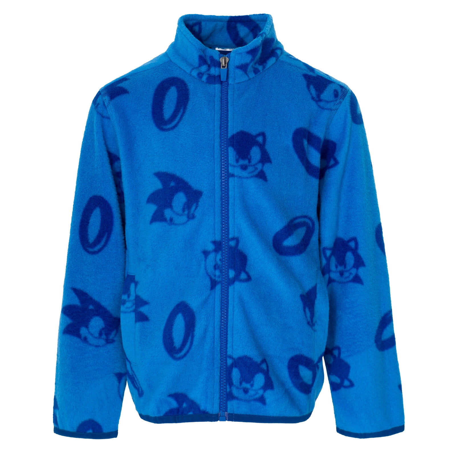 SEGA Sonic The Hedgehog Little Boys Fleece Zip Up Jacket Blue 7-8 ...