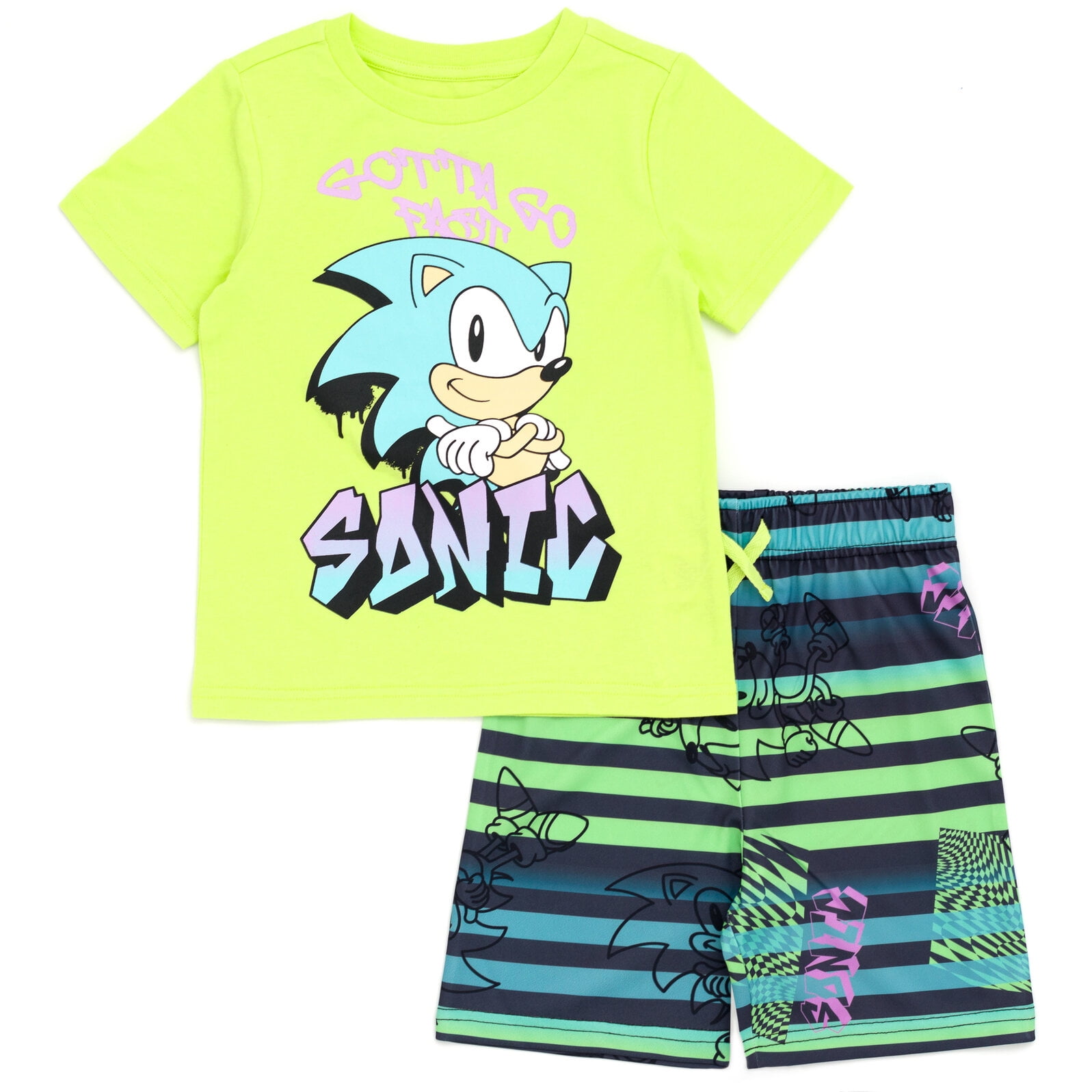 SEGA Sonic The Hedgehog Boys T-Shirt and Shorts Set, Top Apparel ...