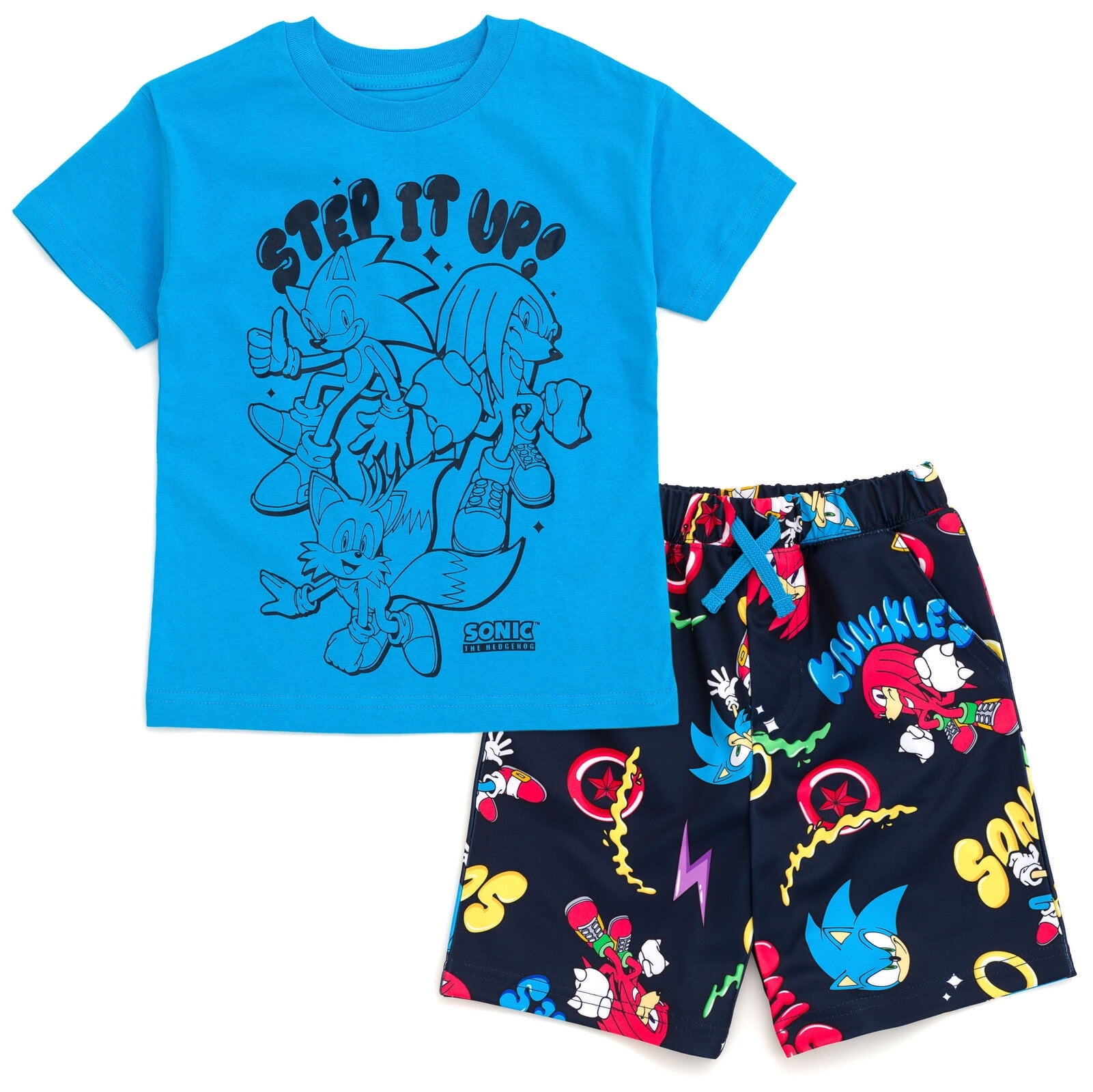SEGA Sonic The Hedgehog Tails Knuckles Kids T-Shirt and Shorts Outfit ...