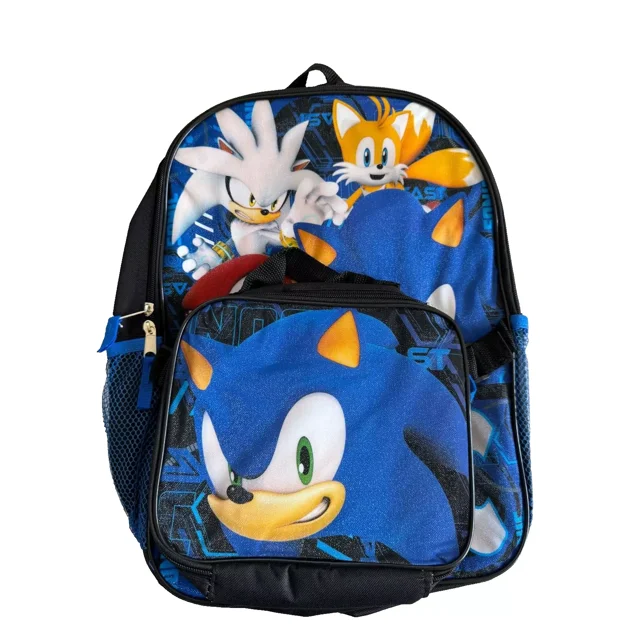 SEGA Sonic the Hedgehog 16" Backpack with Lunch Bag- B24SH60641 ...