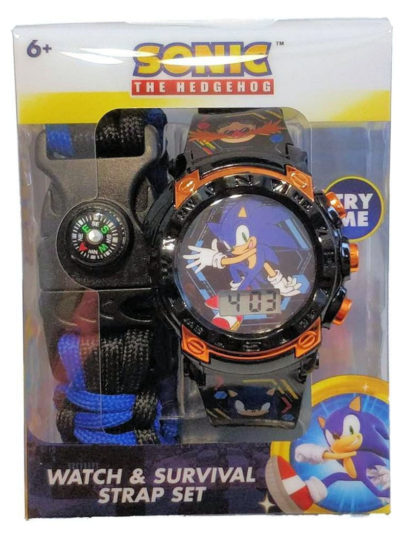SEGA Sonic the Hedgehog Boy's Flashing LCD Blue Silicone Watch with ...