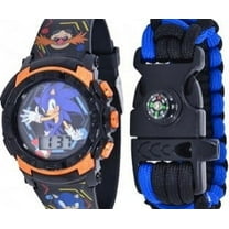 SEGA Sonic The Hedgehog Kids Digital Spinning LCD Wrist Watch, Metal ...
