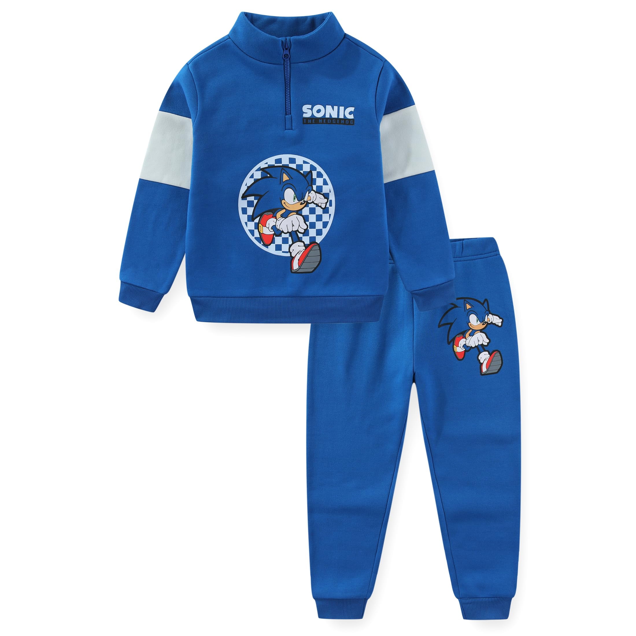 SEGA Sonic the Hedgehog Fleece Quarter Zip Sweater and Pants Set (Boys ...
