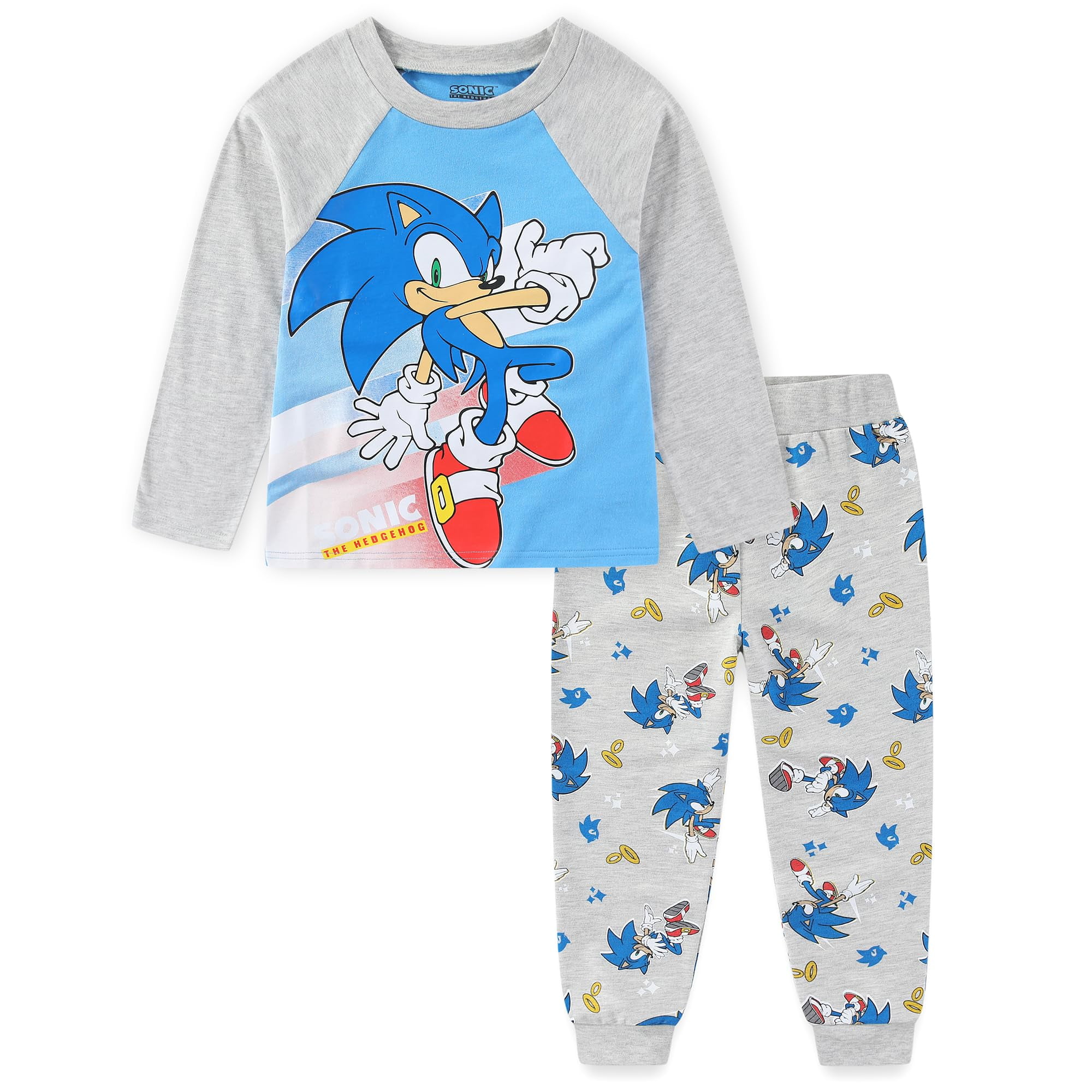 SEGA Sonic the Hedgehog Long Sleeve Shirt and French Terry Pants Set ...