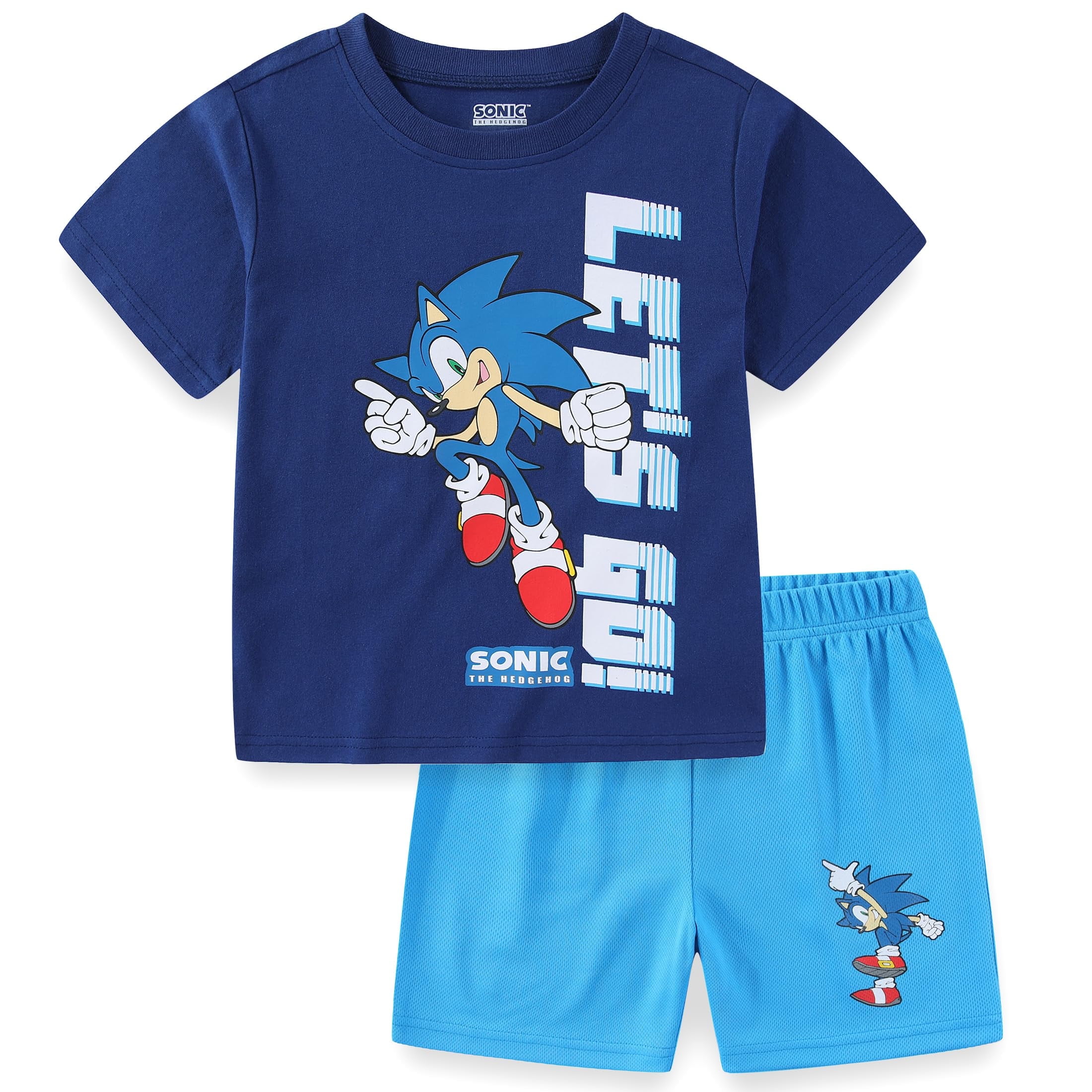 SEGA Sonic the Hedgehog Short Sleeve T-Shirt and Short Set (Boys), 2 ...