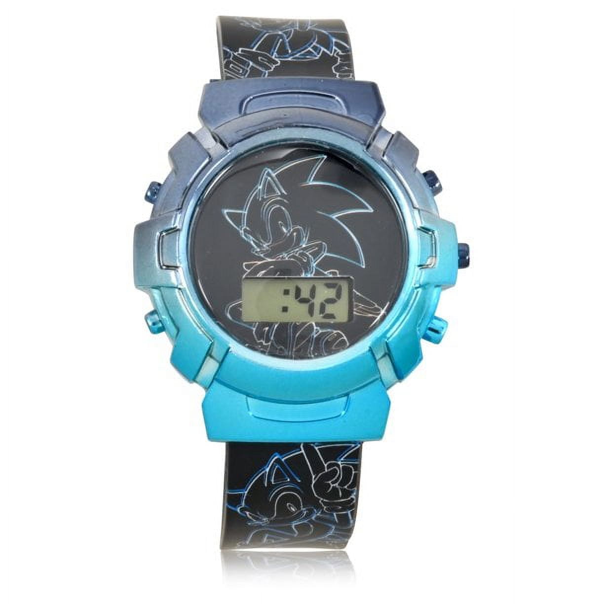 SEGA Sonic the Hedgehog Unisex Child LCD Watch with Metallic Gradient ...