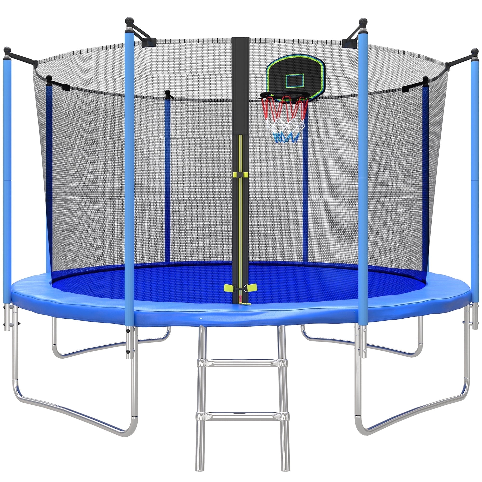SEGMART 12FT Blue Trampoline for Kids with Basketball Hoop and ...