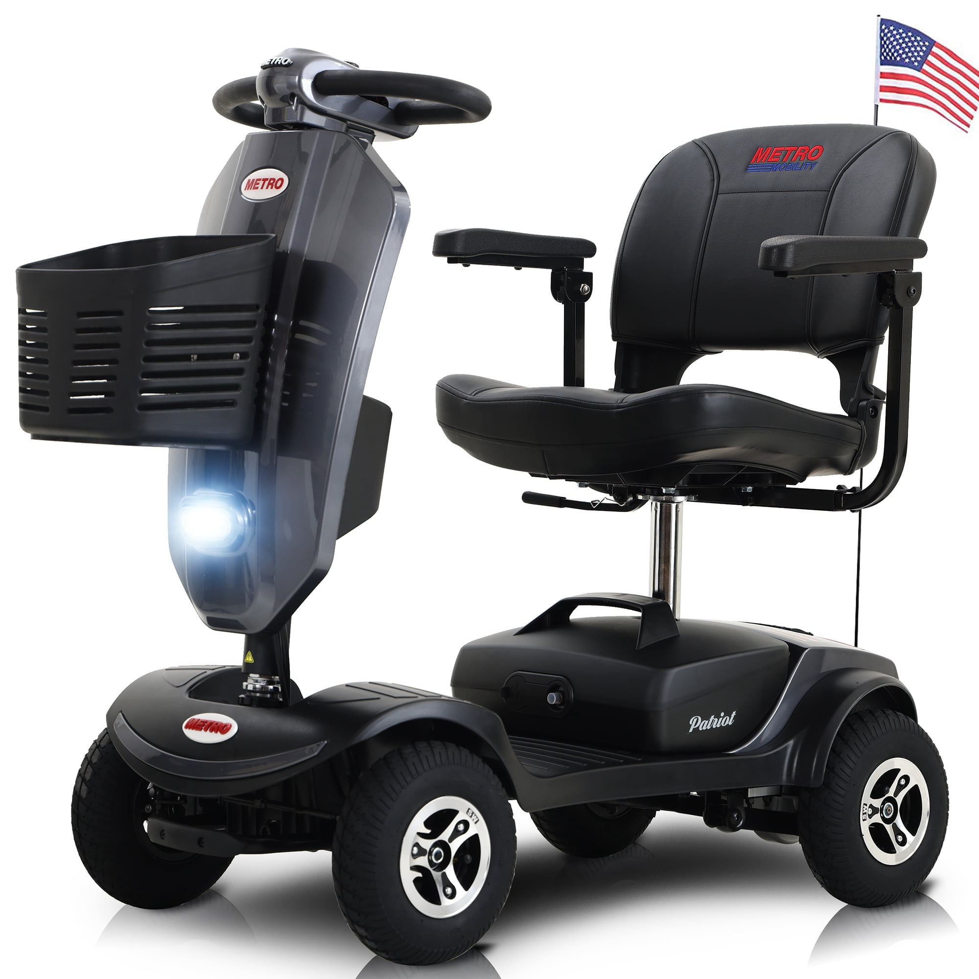 SEGMART 4-Wheel Mobility Scooter, Compact Travel Electric, Pneumatic ...
