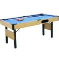 SEGMART 6 Ft Portable Folding Pool Table, Multifunctional, Beige/Blue ...