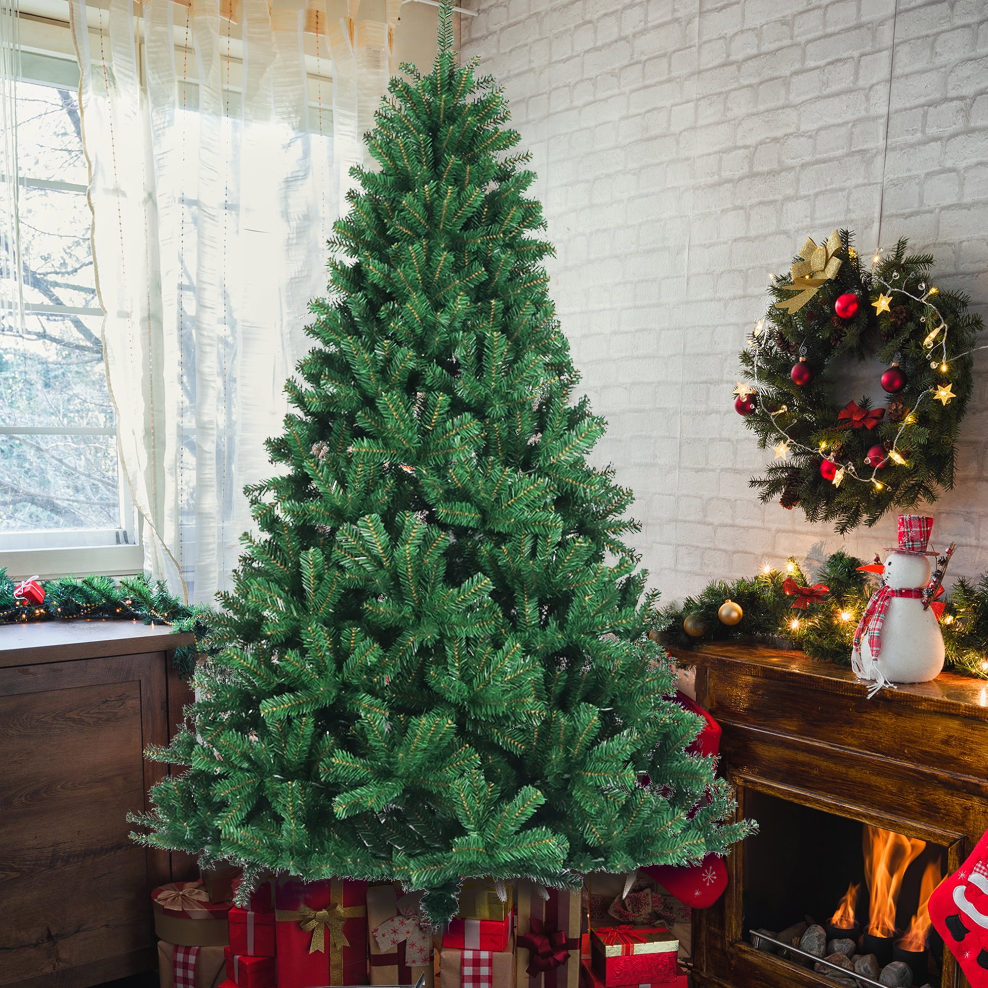 SEGMART 7.5-FT Artificial Christmas Tree with 1400 Branch Tips, Spruce ...