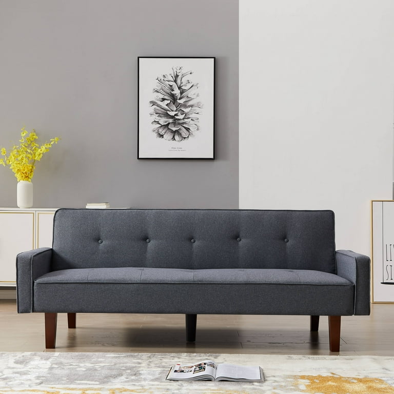 SEGMART Convertible Sofa Bed Multi Function Folding Futon Couch Modern Breathable Linen Sofa Sleeper Bed for Small Room Apartment Fold out Couch