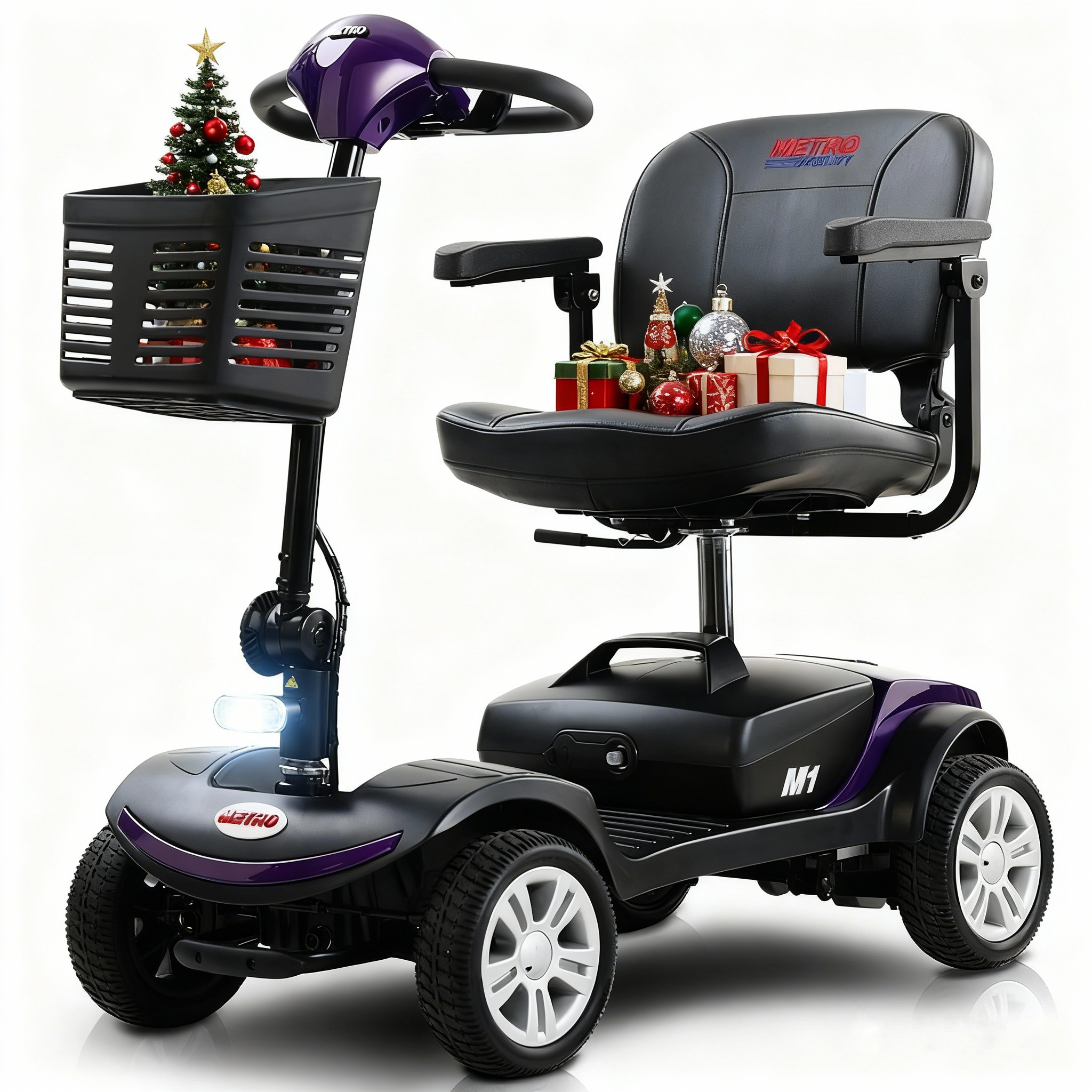 SEGMART Foldable Mobility Scooter for Seniors, Electric 4 Wheel ...