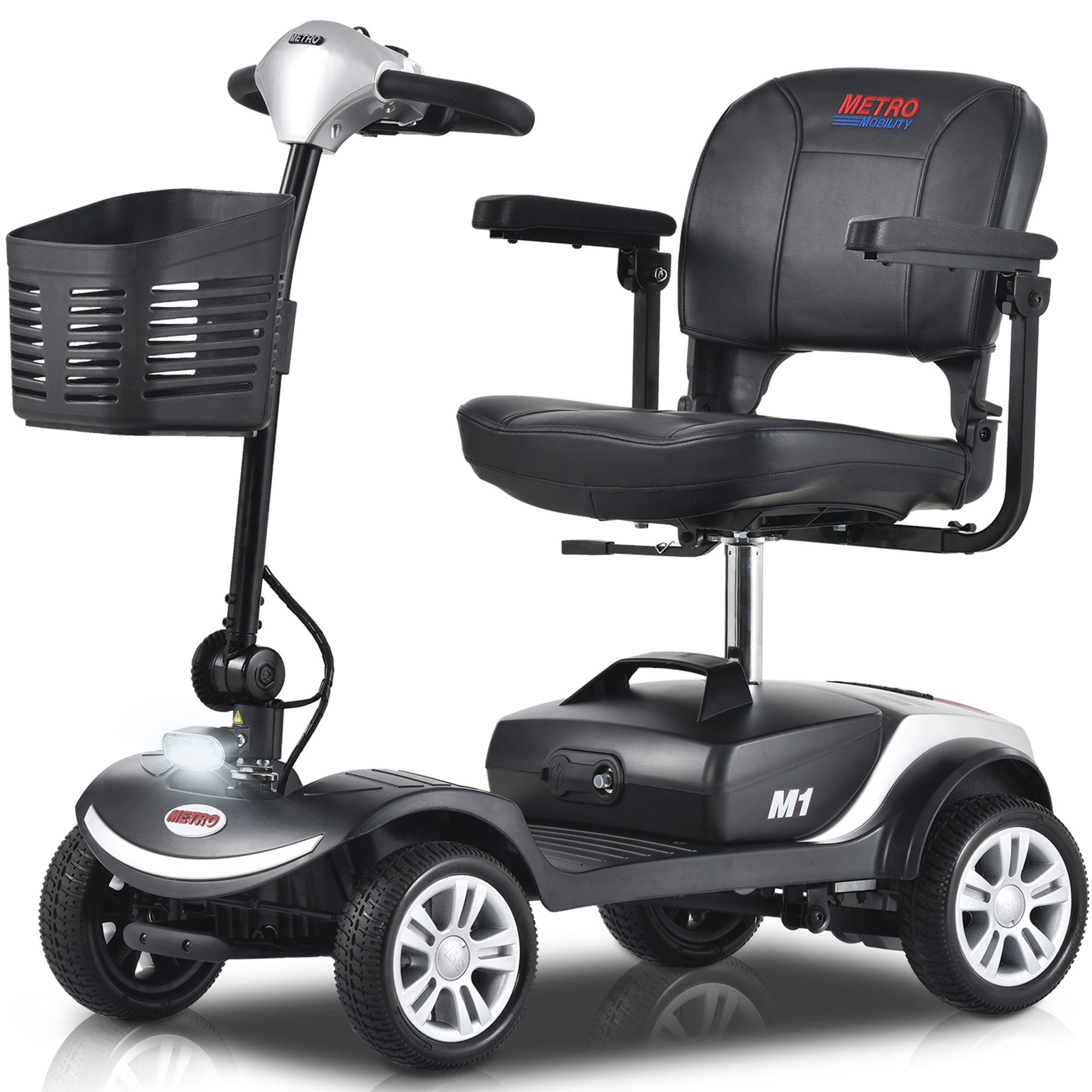 SEGMART Electric Mobility Scooter for Adults, 4 Wheel, 300lbs, Silver ...