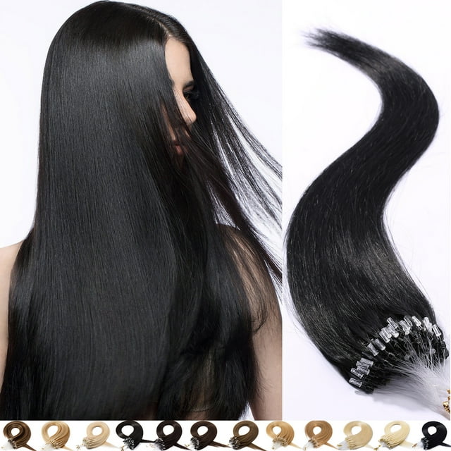 SEGO 100% Real Remy Human Hair Extensions Thick Micro Loop with ...