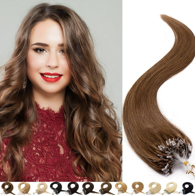 SEGO 100% Real Remy Human Hair Extensions Thick Micro Loop with ...