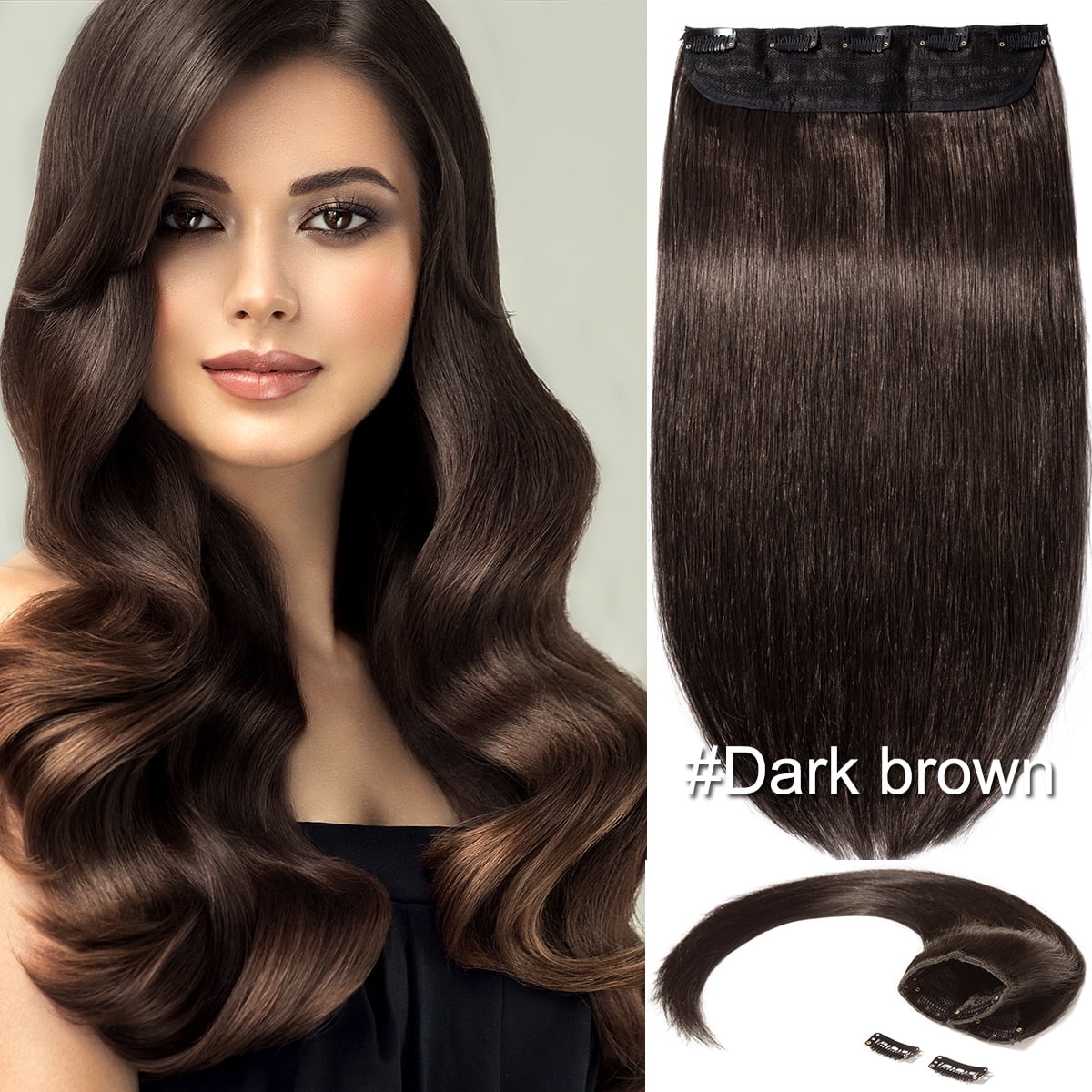 SEGO Clip in Hair Extensions Human Hair 3/4 Full Head 100% Real Remy ...