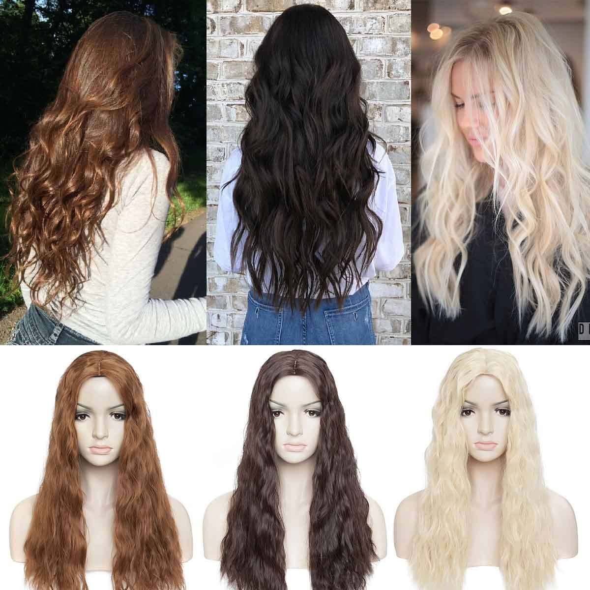 SEGO Clip in Hair Topper Extensions Natural Long Curly Weave Synthetic ...