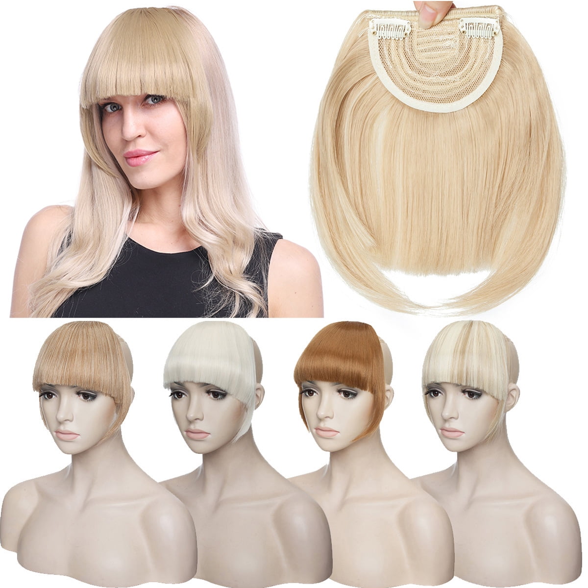 SEGO Fringe Bangs Synthetic Hair Extensions Clip in Hair Bangs Short ...