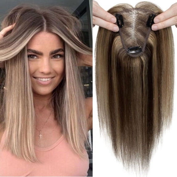 SEGO Hair Toppers Clip in 100% Human Hair Extensions One Piece Thick ...