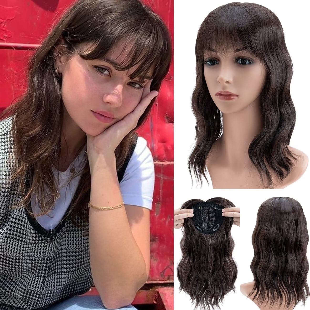 SEGO Hair Toppers Curly Wavy Real as Human Hair Toppers with Natural ...