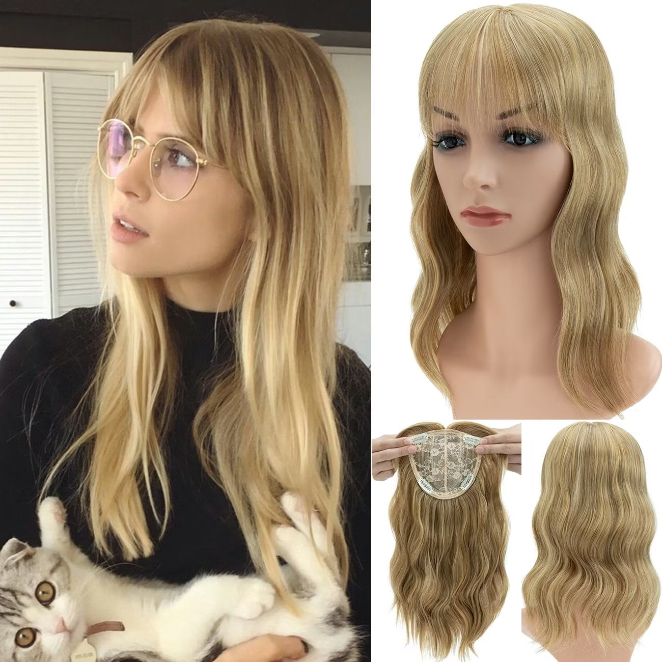 SEGO Hair Toppers Curly Wavy Real as Human Hair Toppers with Natural ...