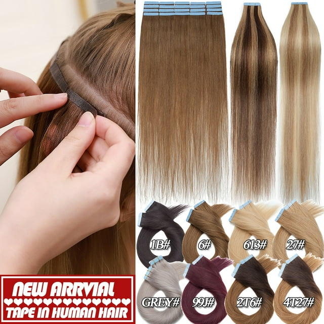 SEGO Human Hair Tape In 100% Human Hair Extensions 20Pcs 50g/pack ...
