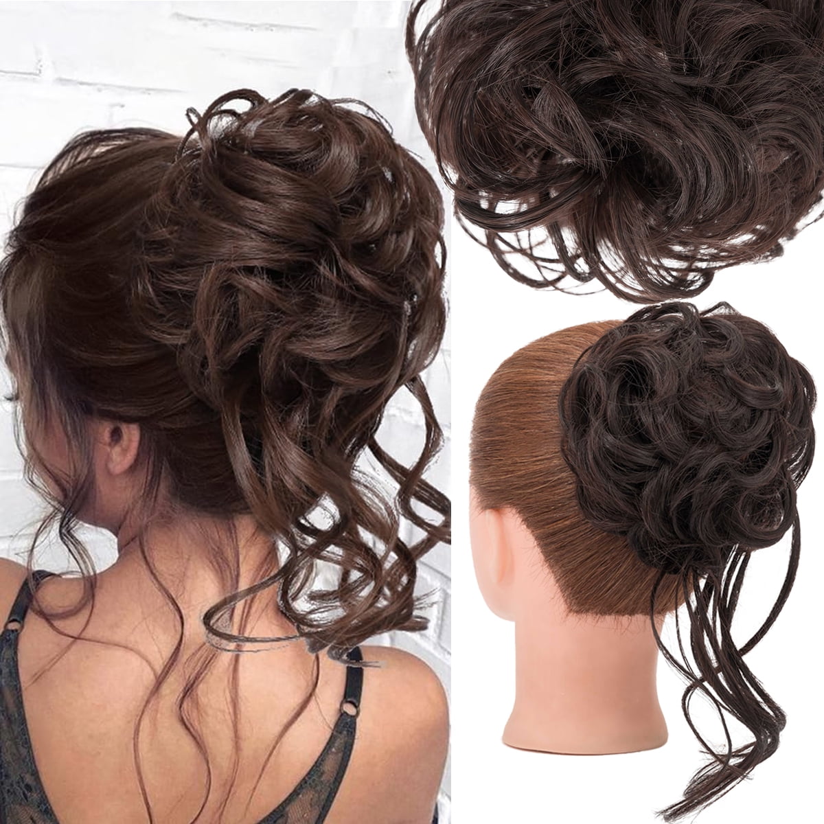 SEGO Messy Bun Hair Piece Scrunchie Tousled Updo Hair Extensions Hair ...