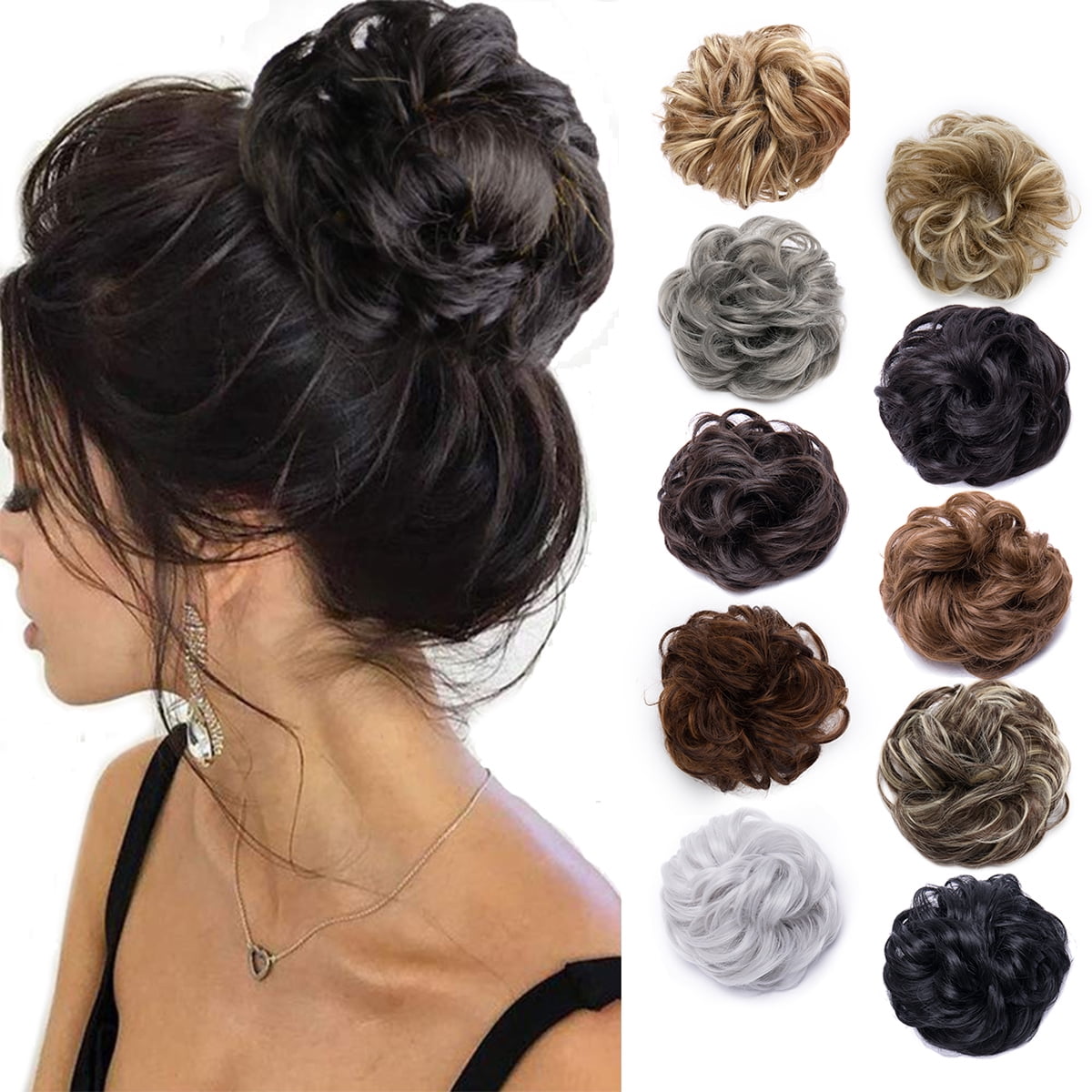 SEGO Messy Bun Scrunchies Hair Piece Hair Extensions Synthetic Hair ...