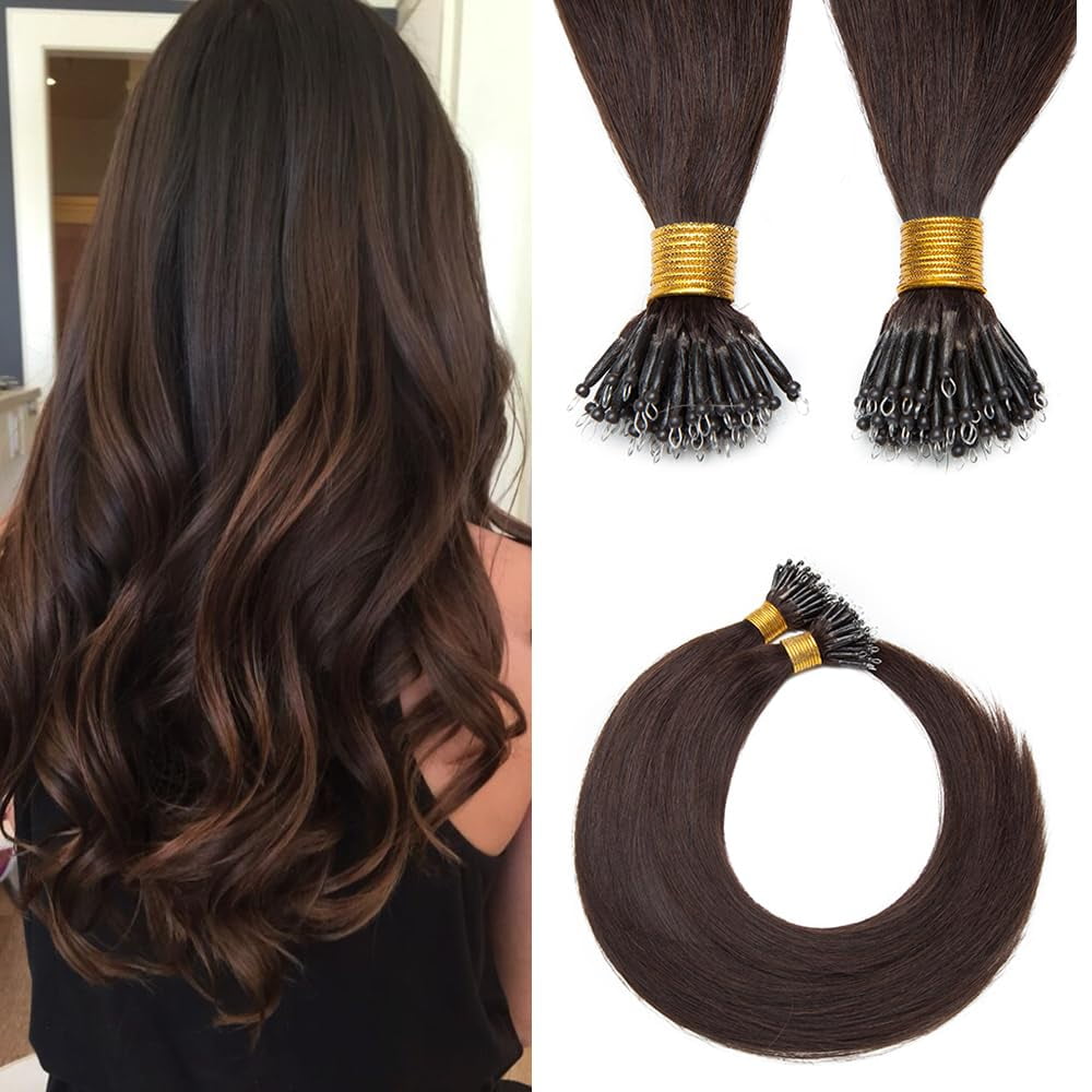 SEGO Nano Bead Ring Human Hair Extension Pre Bonded Nano Tip Remy Hair ...
