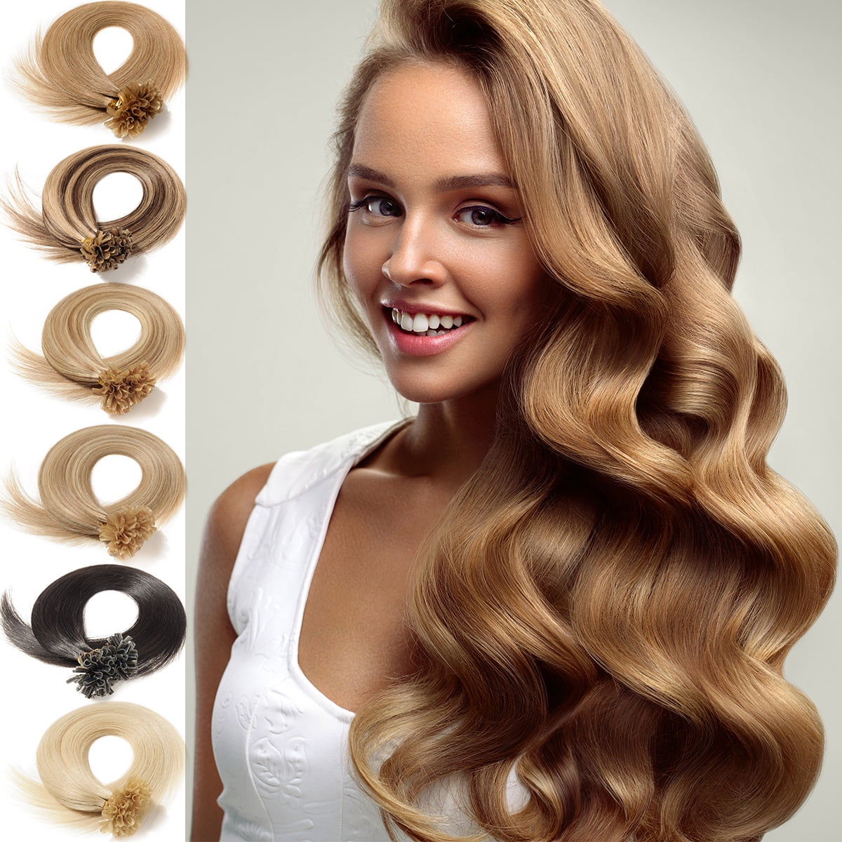 SEGO U Tip Hair Extensions Pre Bonded Fusion Hairpieces 100% Remy Human ...