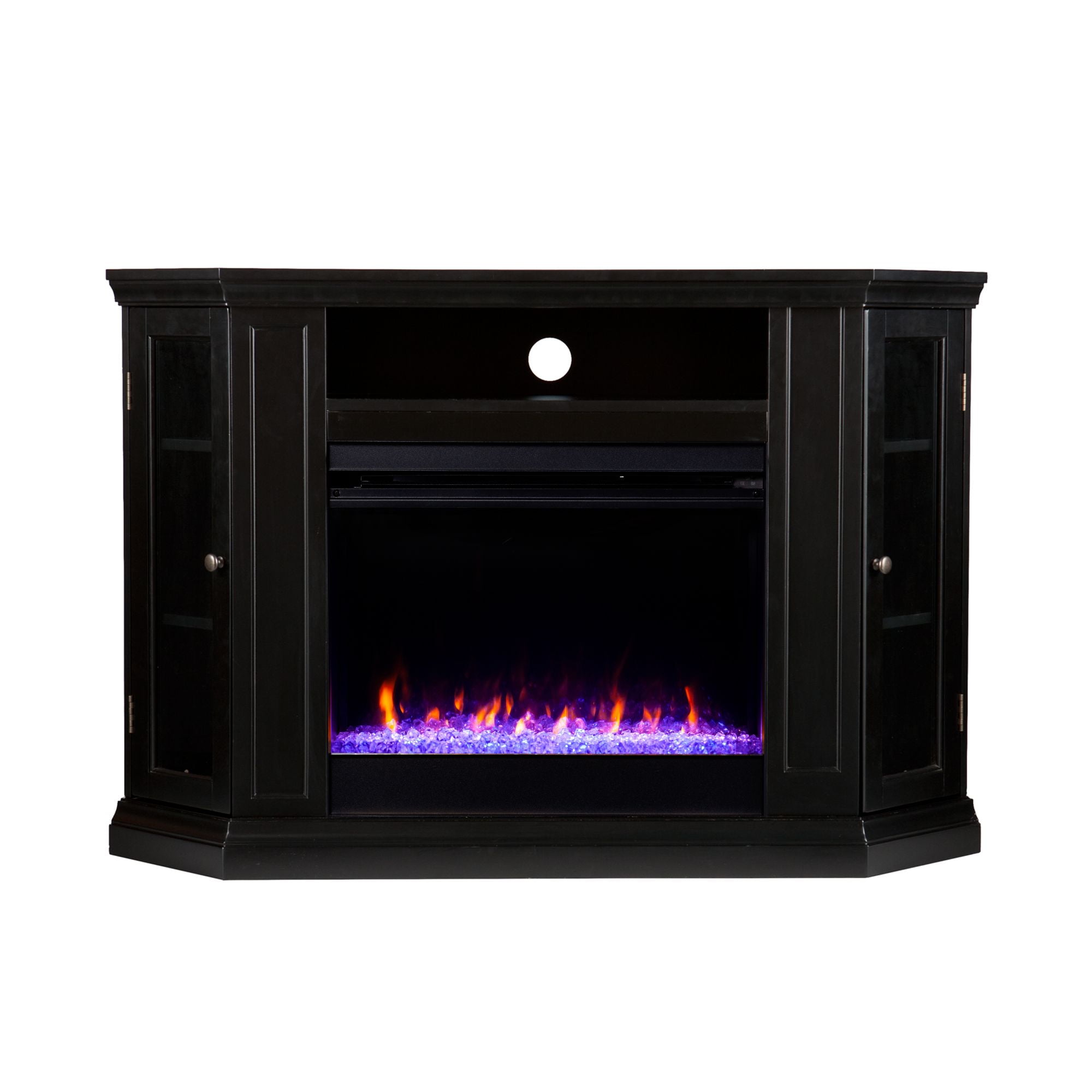 SEI Furniture Claremont Color Changing Electric Fireplace in Black ...