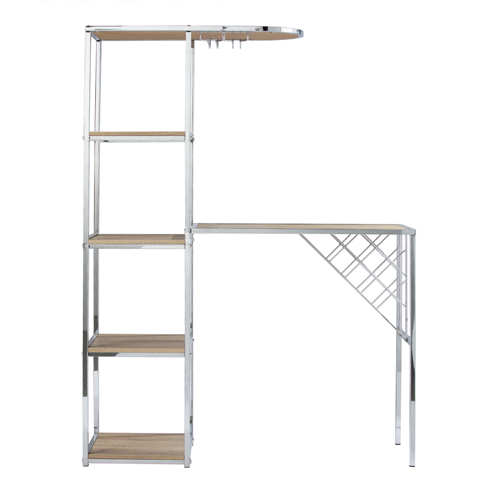 SEI Furniture Engineered Wood Serving Table with Bar Storage in Natural ...