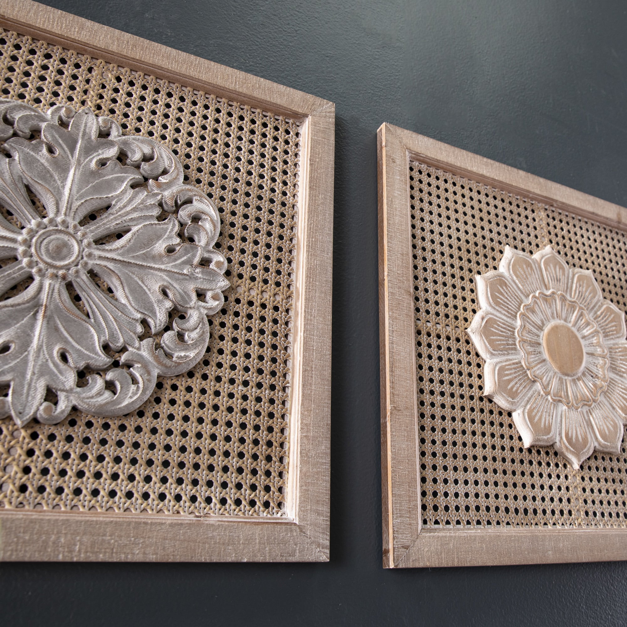 SEI Furniture Lamsting Wall Panels in Natural/Distressed White (Set of ...